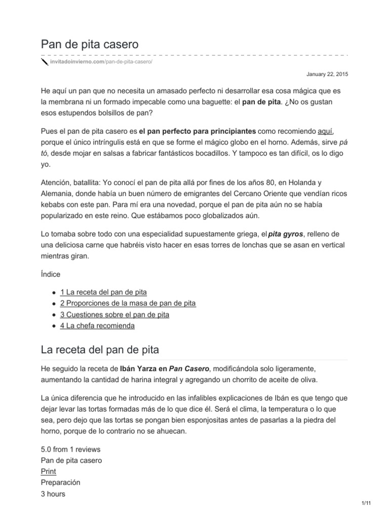 Pan de Pita Casero | PDF | Panes | Alimentos