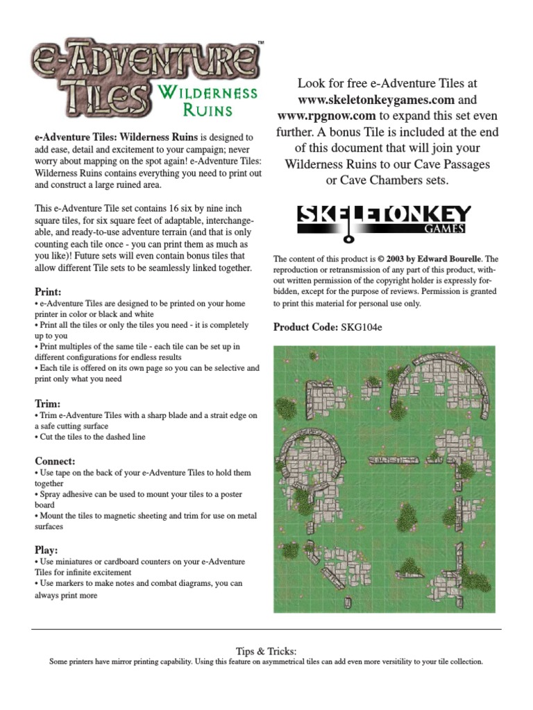D&D 3e - Tiles - Eadventure Tiles - Wilderness Ruins | PDF