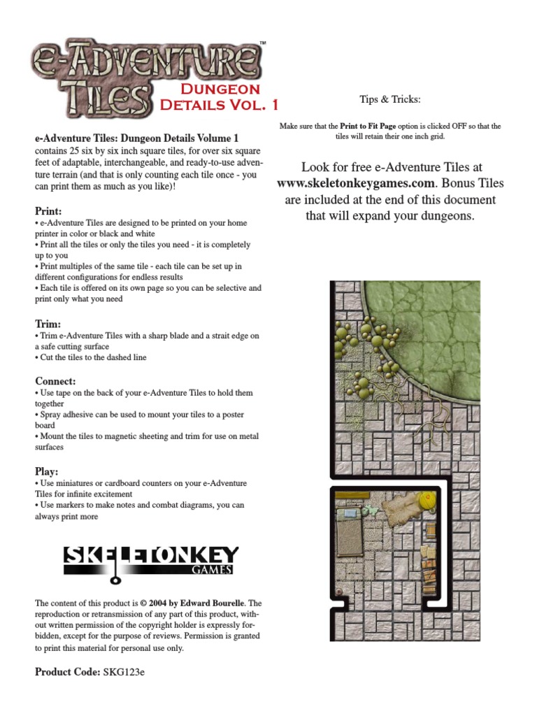 D&D 3e - Tiles - Eadventure Tiles - Dungeon Details Vol 1 | PDF