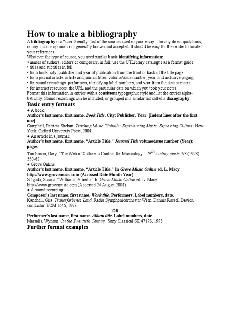 How To Make A Bibliography | Pdf | Written Communication | Publishing