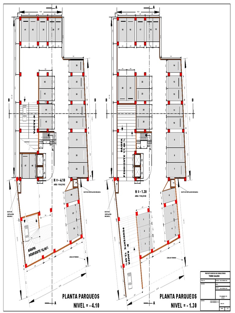 Planta Parqueadero Nivel 1 30 4 10 Lámina Pdf