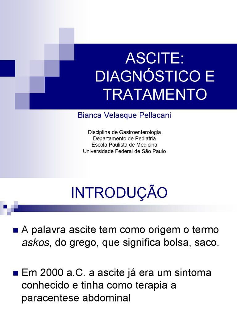 Ascite - Diagnóstico e Tratamento | PDF | Hipertensão | Remédio