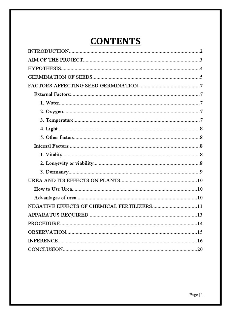 Effect of Urea On Plants Growth | PDF | Germination | Seed