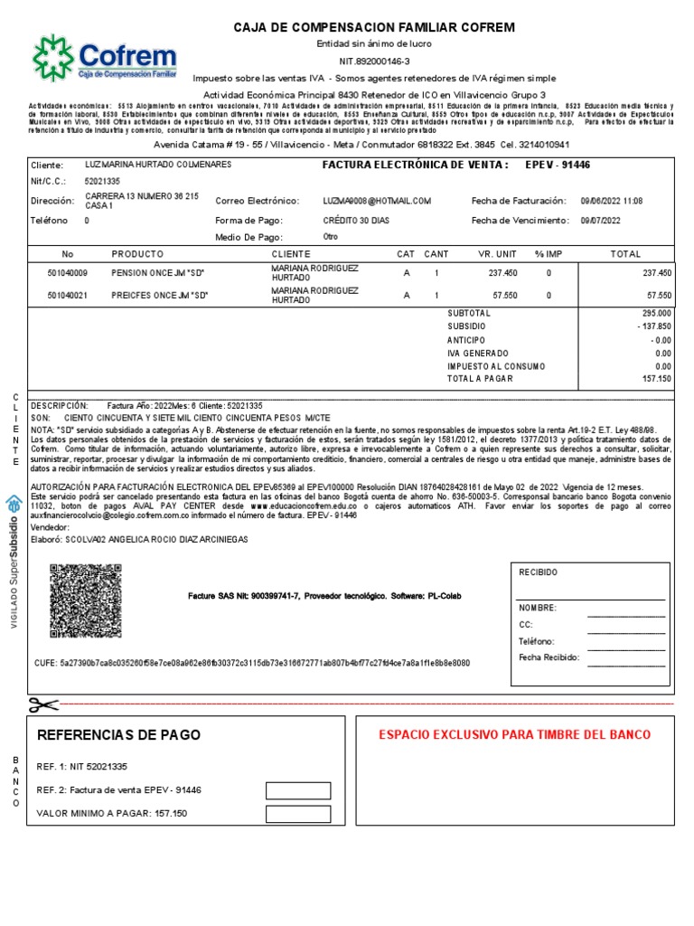 Caja de Compensacion Familiar Cofrem | PDF | Bancos | Economias