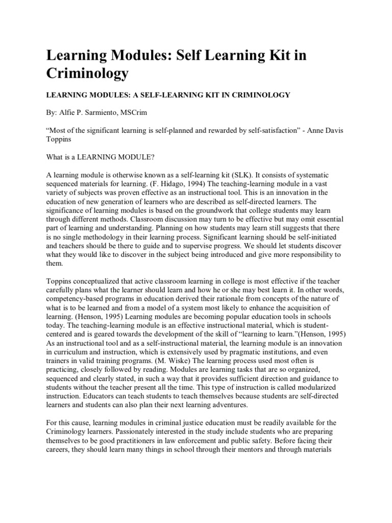 Learning Modules | PDF | Modularity | Teachers