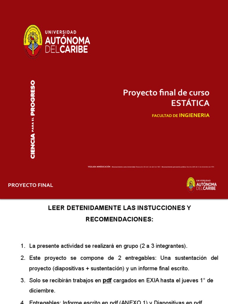 Proyecto Final Estática 202202 | PDF