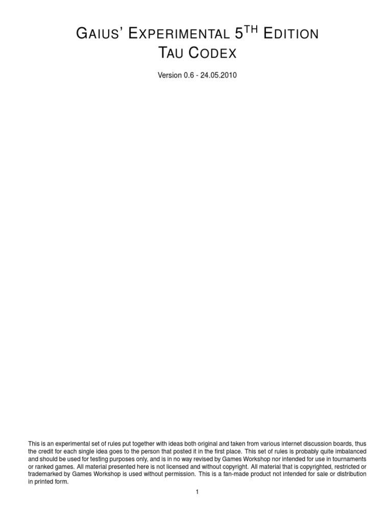 TAU Codex | PDF