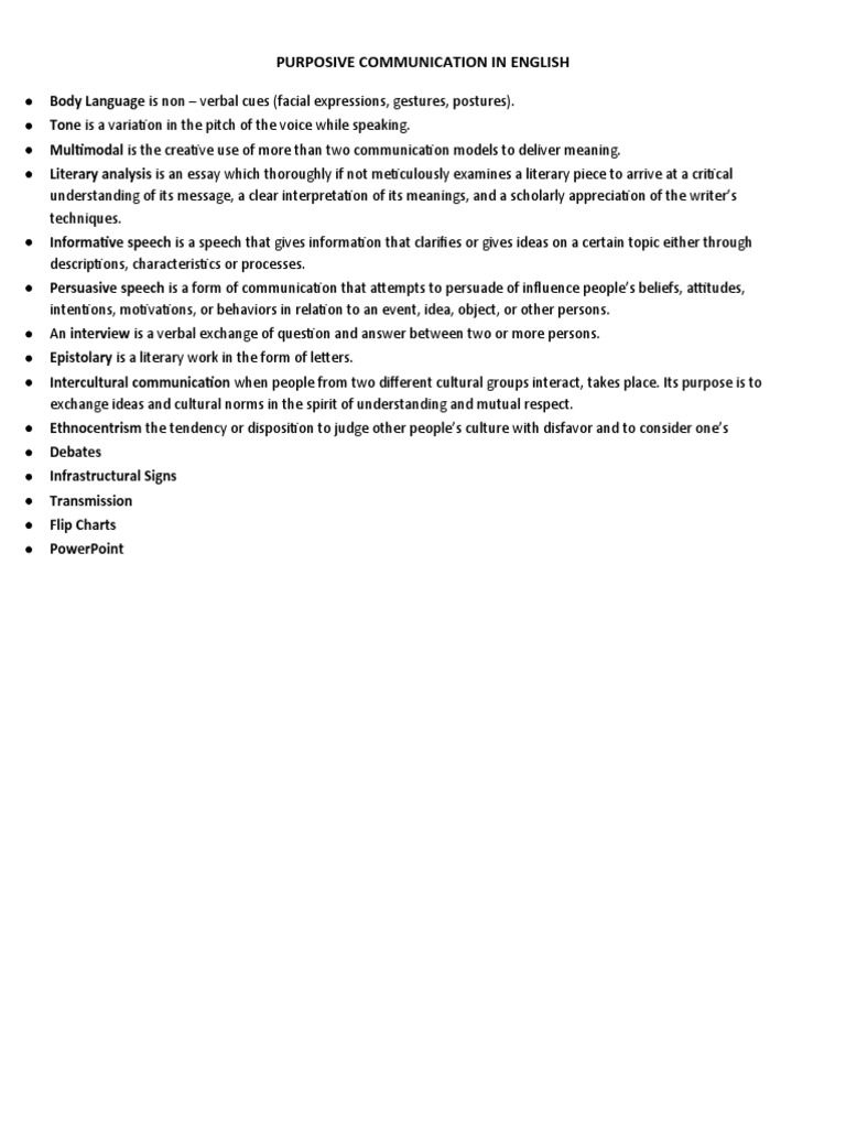 Purposive Communication in English | PDF | Social Science | Language ...