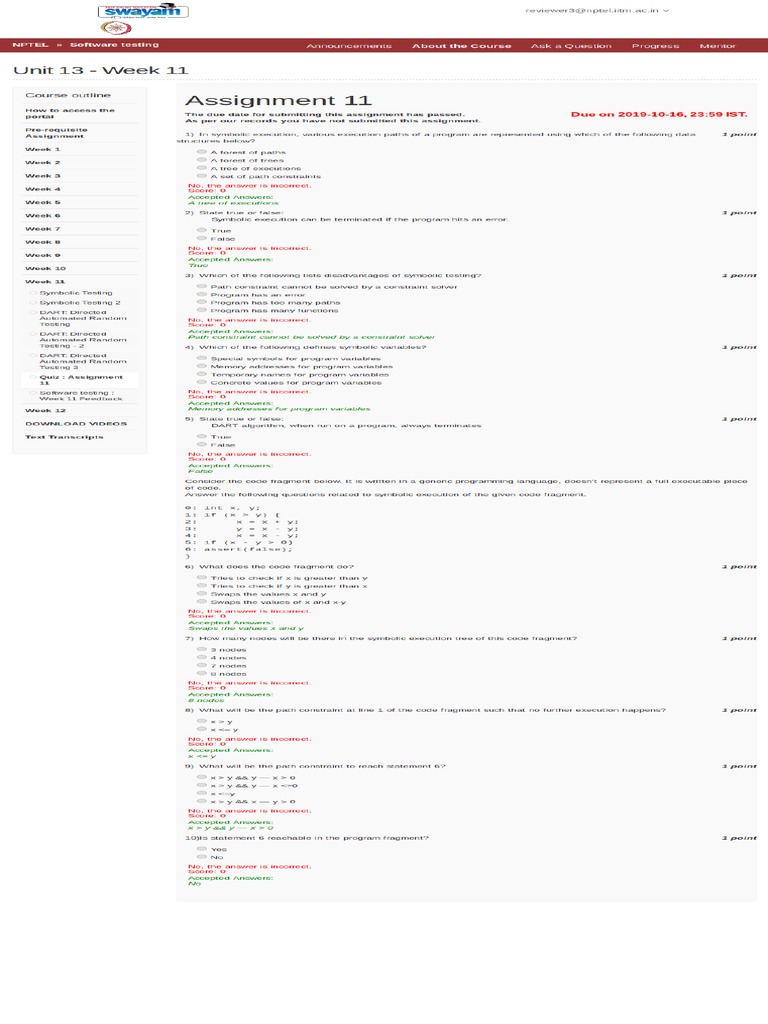Noc19 cs71 Assignment Week 11 | PDF