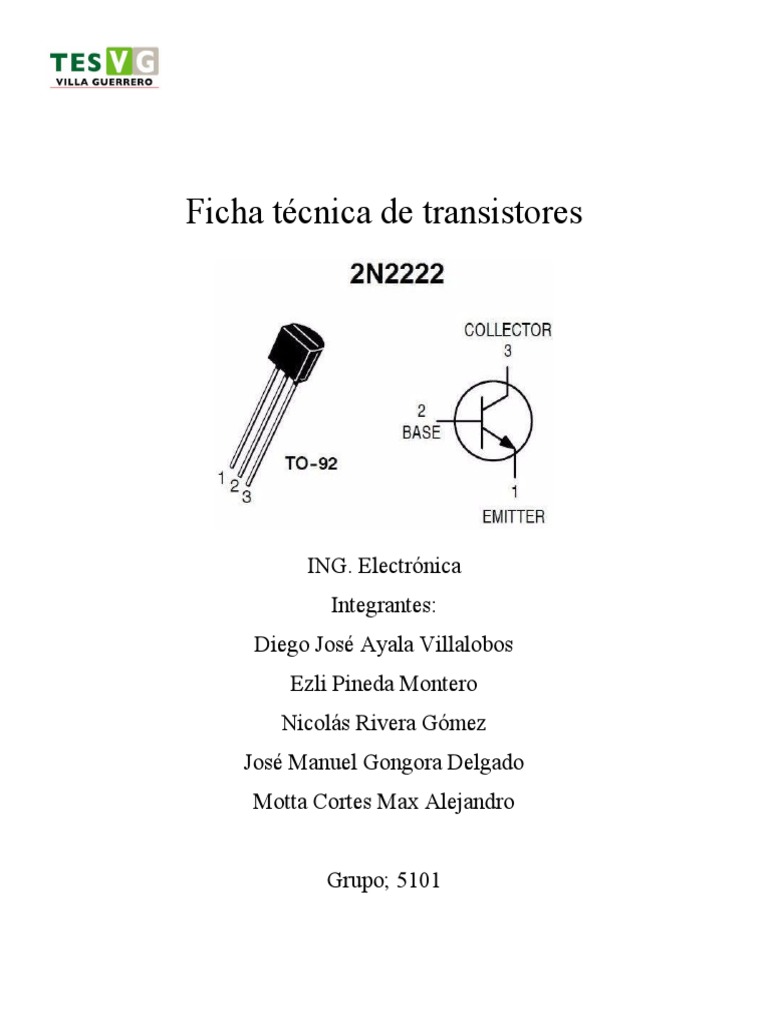 Ficha técnica de transistores | PDF | Transistor | Electrónica