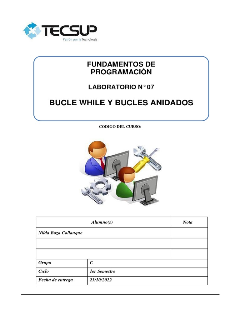 Lab 07 - Bucle While y Bucles Anidados | PDF | Python (lenguaje de ...