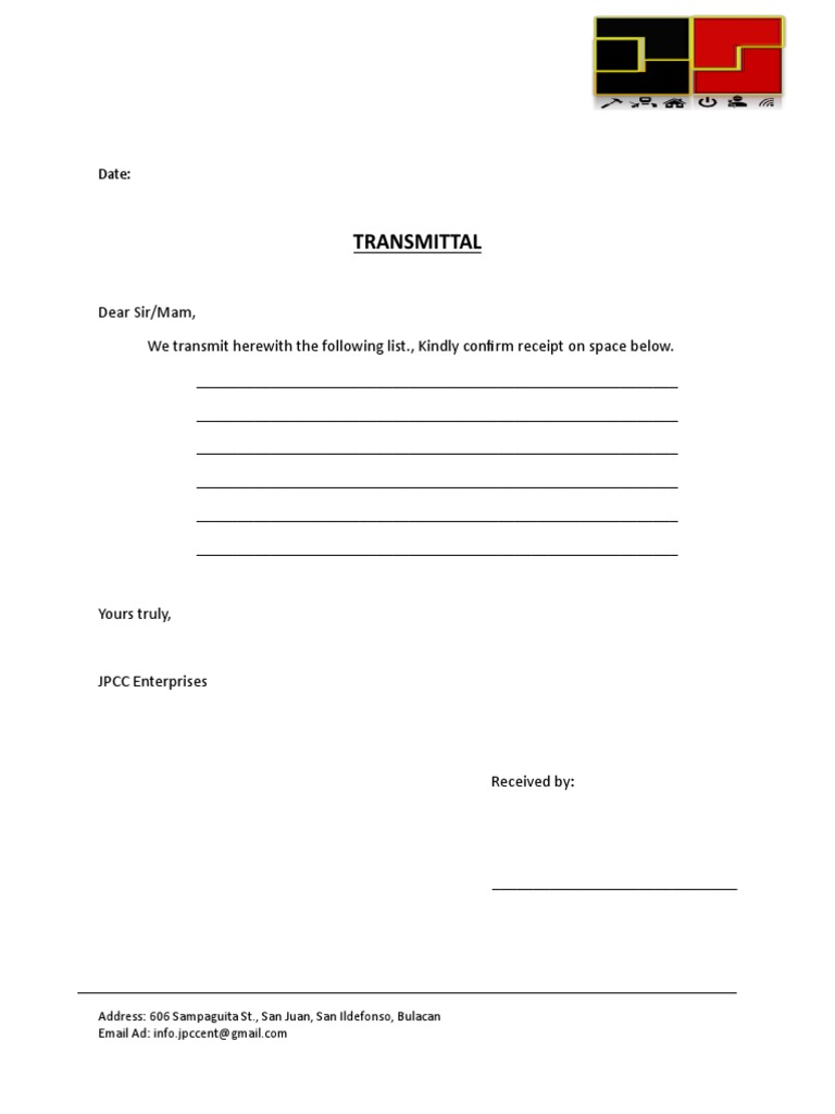 Transmittal Sheet | PDF