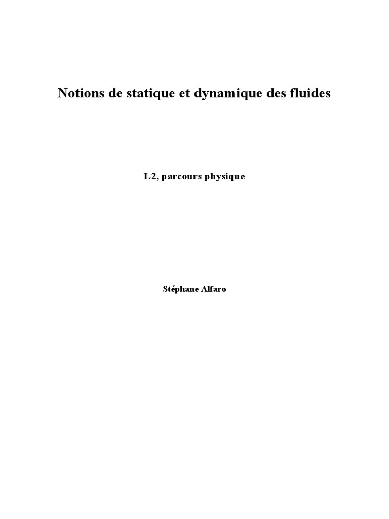 Introduction à la mécanique des fluides | PDF | Pression | Viscosité