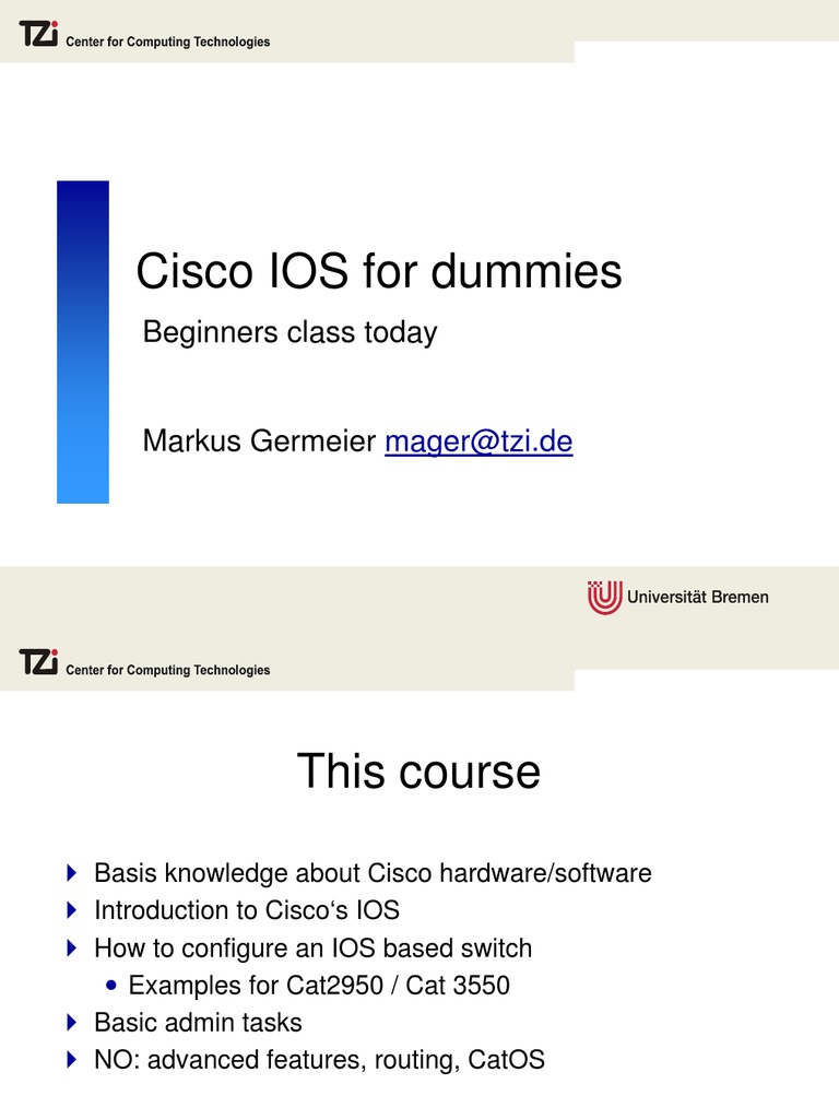 Cisco IOS For Dummies | PDF | Computer Architecture | System Software