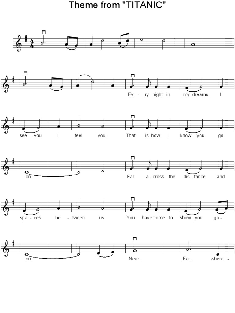 My Heart Will Go On (Titanic) - Partitura para Violin