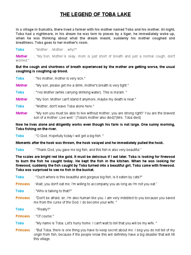 The Legend of Toba Lake | PDF