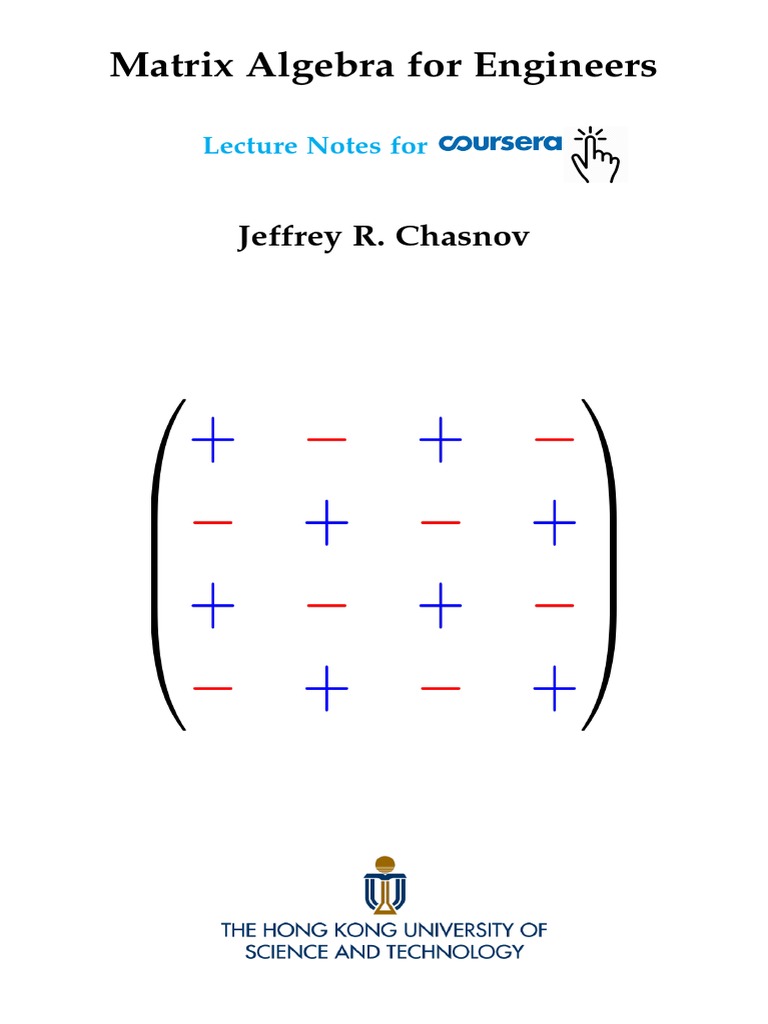Matrix Algebra For Engineers: Jeffrey R. Chasnov | PDF | Matrix ...