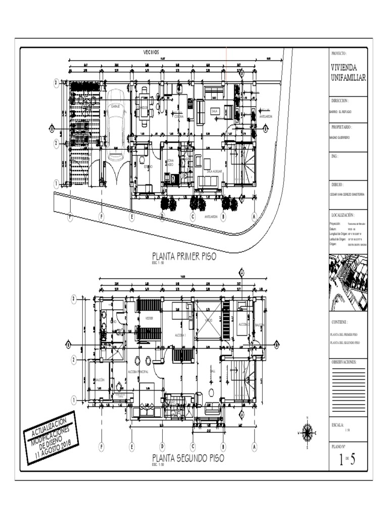 Actualizacion 11 de Agosto 2018 Planos Arquitectonicos Terminados-Model | PDF