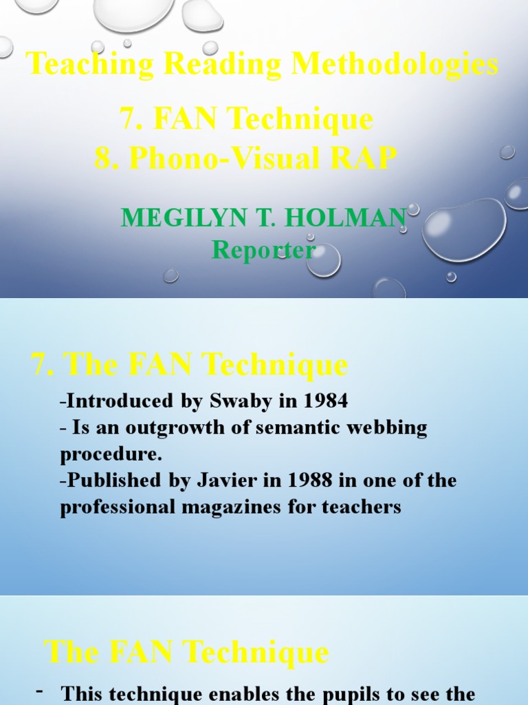 GROUP 7 FAN Technique PVR by MEGILYN T. HOLMAN | PDF | Reading ...