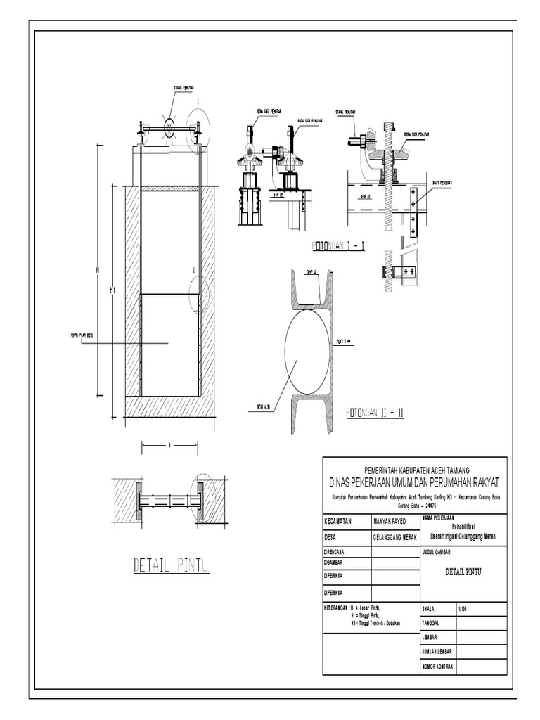 Gambar Desain Pintu Air (Gelanggang Merak) | PDF