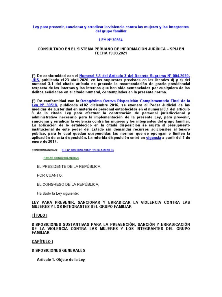 Ley 30364 Descargar Gratis Pdf La Violencia Contra Las Mujeres