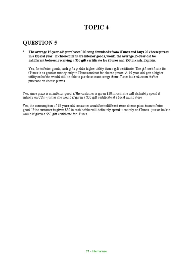Topic 4 Question 5 | PDF