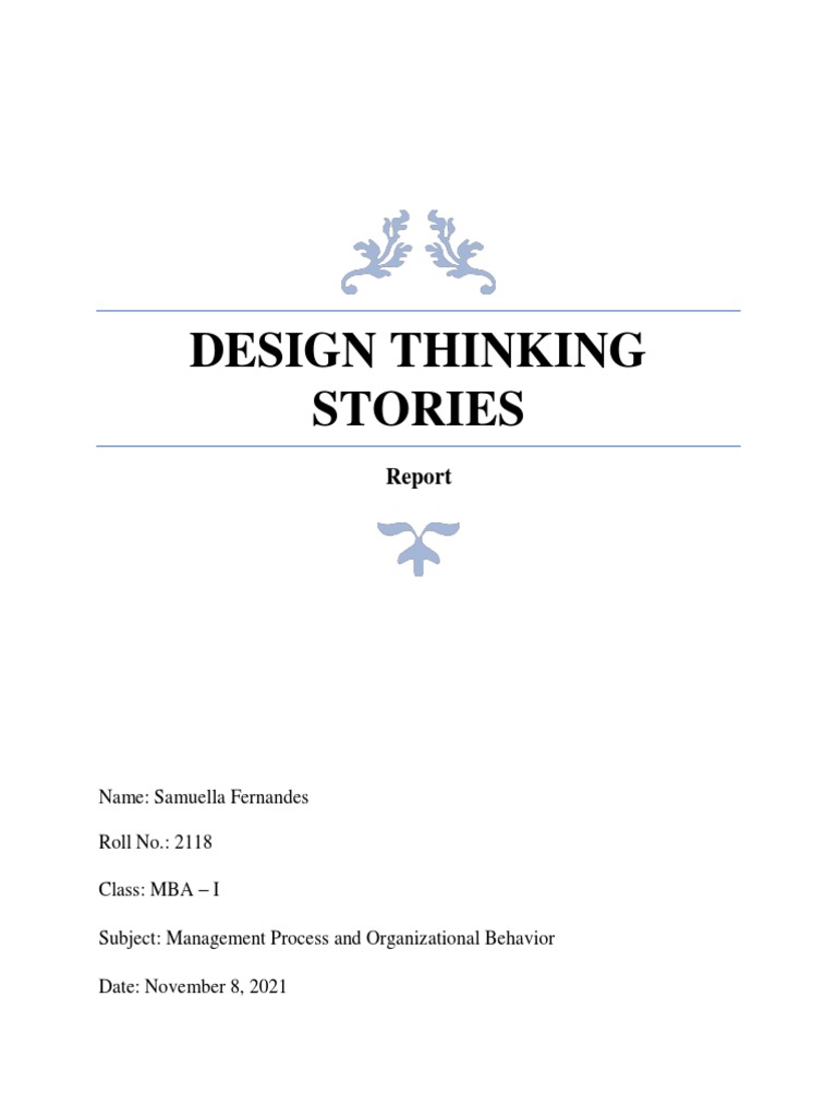 Design Thinking Stories Report | Download Free PDF | Design Thinking ...