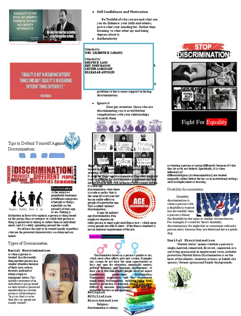 Tips to Defend Against Discrimination | PDF | Discrimination | Marriage