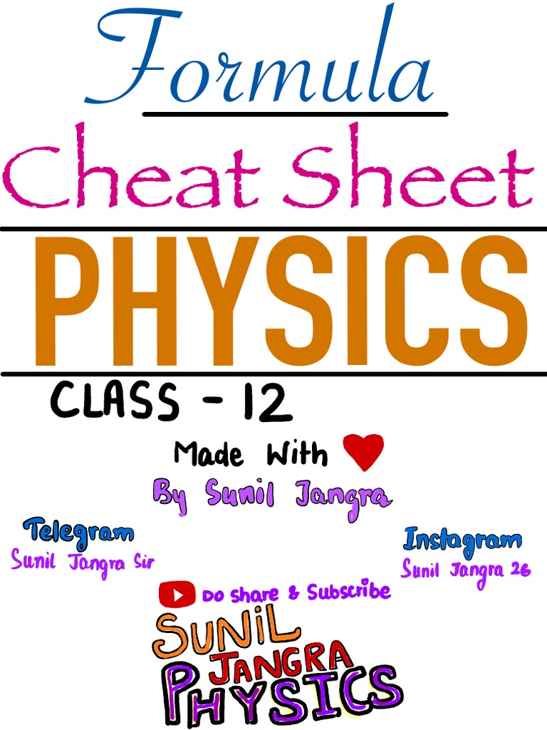 Formula Cheat Sheet 2023 | PDF | Inductor | Capacitor