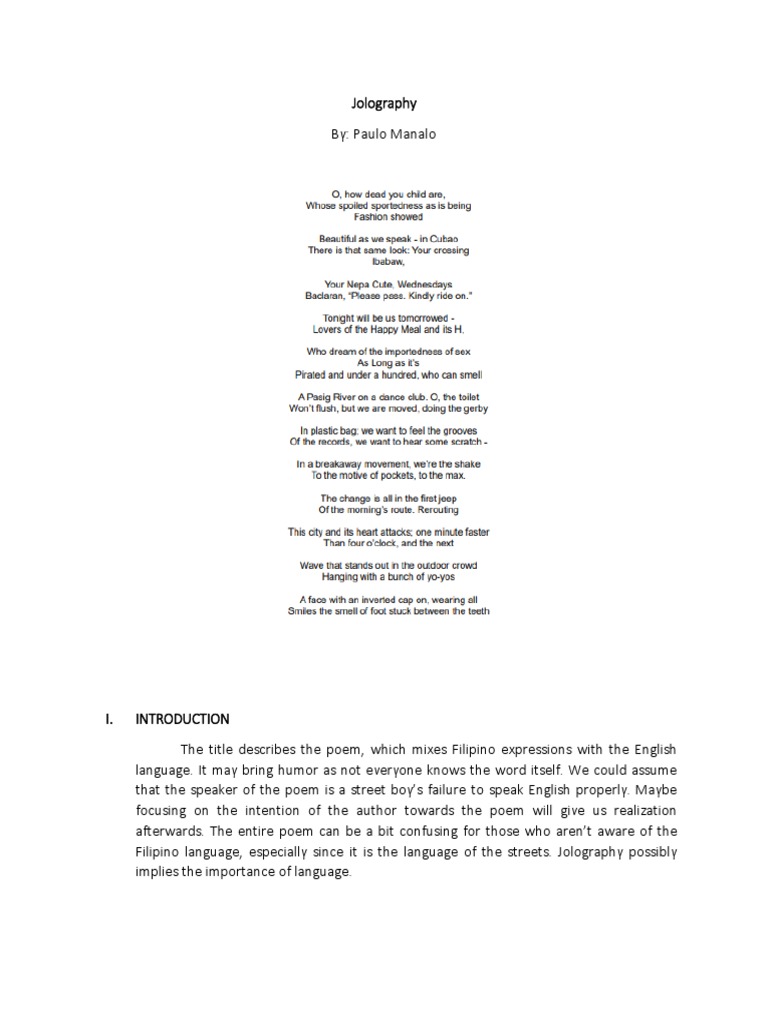 Poerty Analysis (Group 5) | PDF | Poetry | Metre (Poetry)