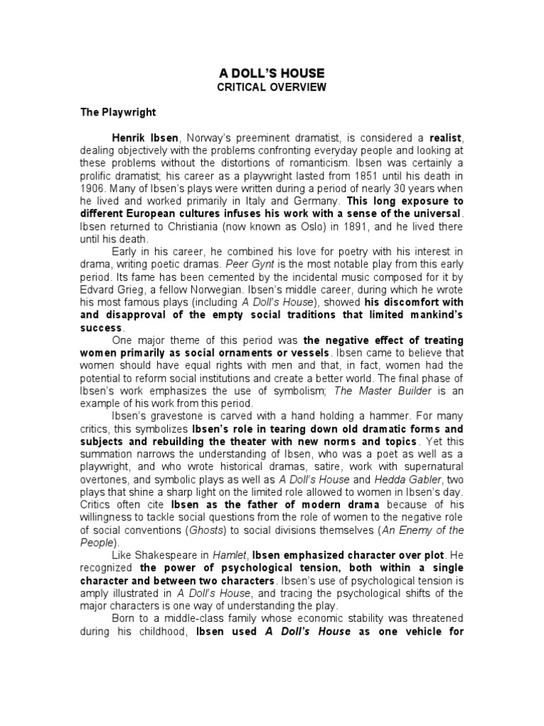 A Psychological Analysis of Character Development in Henrik Ibsen's ...