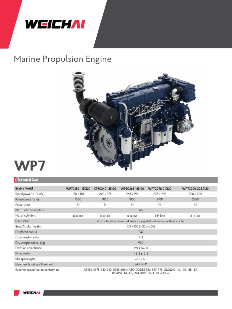 9976 Weichai WP7 Spec Sheet Revm | PDF | Turbocharger | Engines