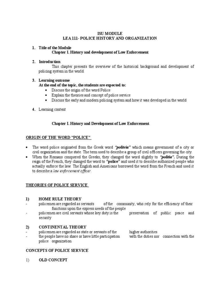 The Development of Modern Policing: From Ancient Law Enforcement to Sir ...