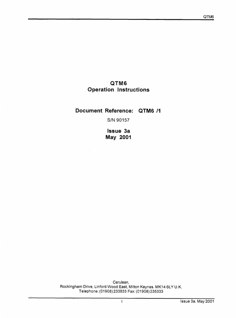 (QTM 6) | PDF | Calibration | Menu