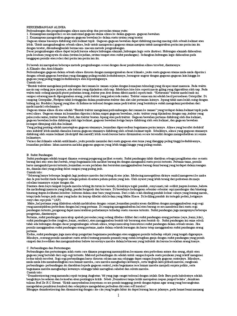 Kelompok 9 Perkembangan Alinea | PDF
