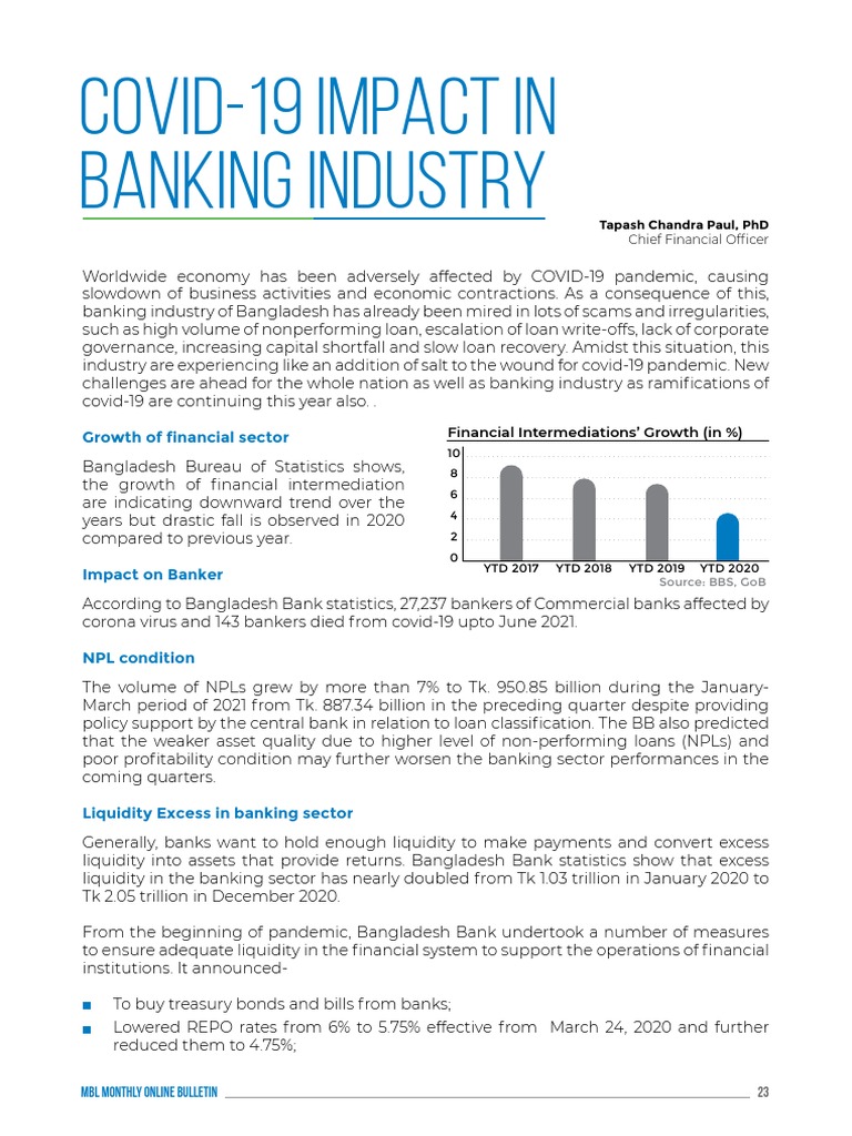 COVID 19 Impact in Banking Industry | PDF | Banks | Market Liquidity