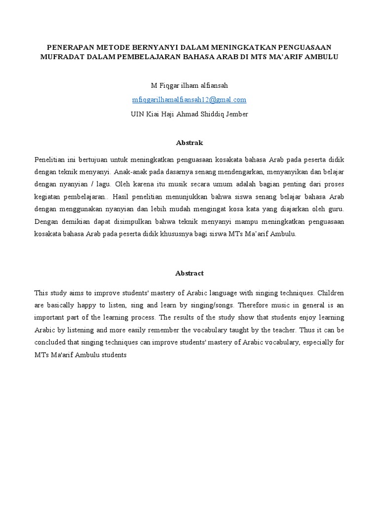 Mini Riset | PDF | Seni & Disiplin Bahasa