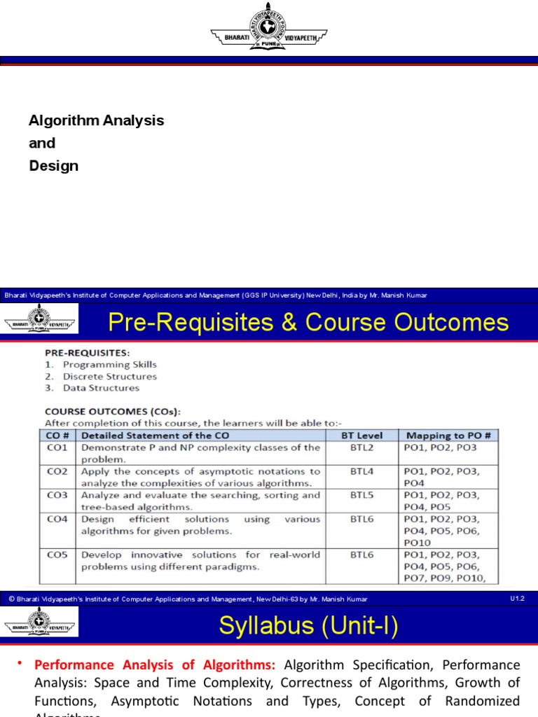 DAA PPT - Unit - I | PDF