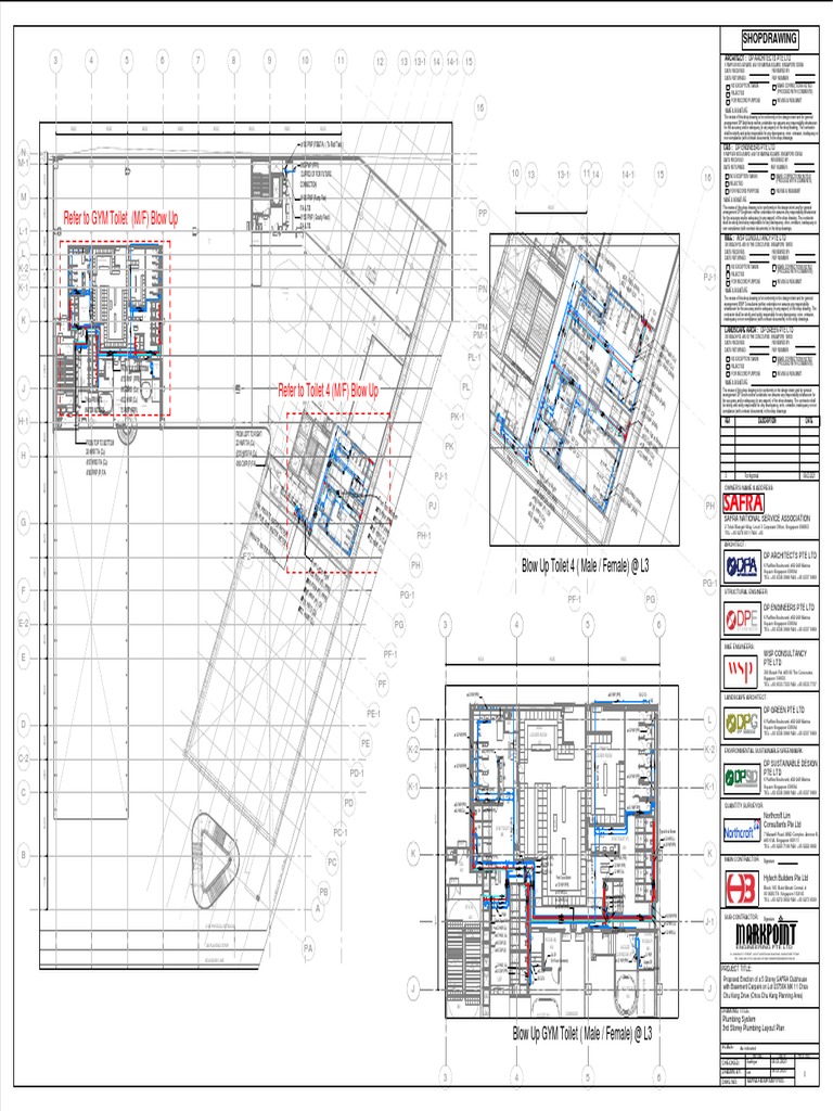 3rd Storey Plumbing Layout Plan Rev 0 (Color, Revit) | PDF | Design ...
