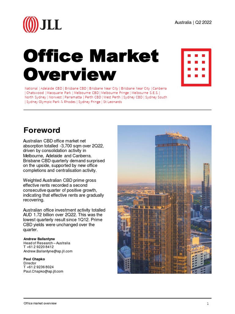 JLL Australia National Office Market Overview 2022 | PDF | Sydney ...