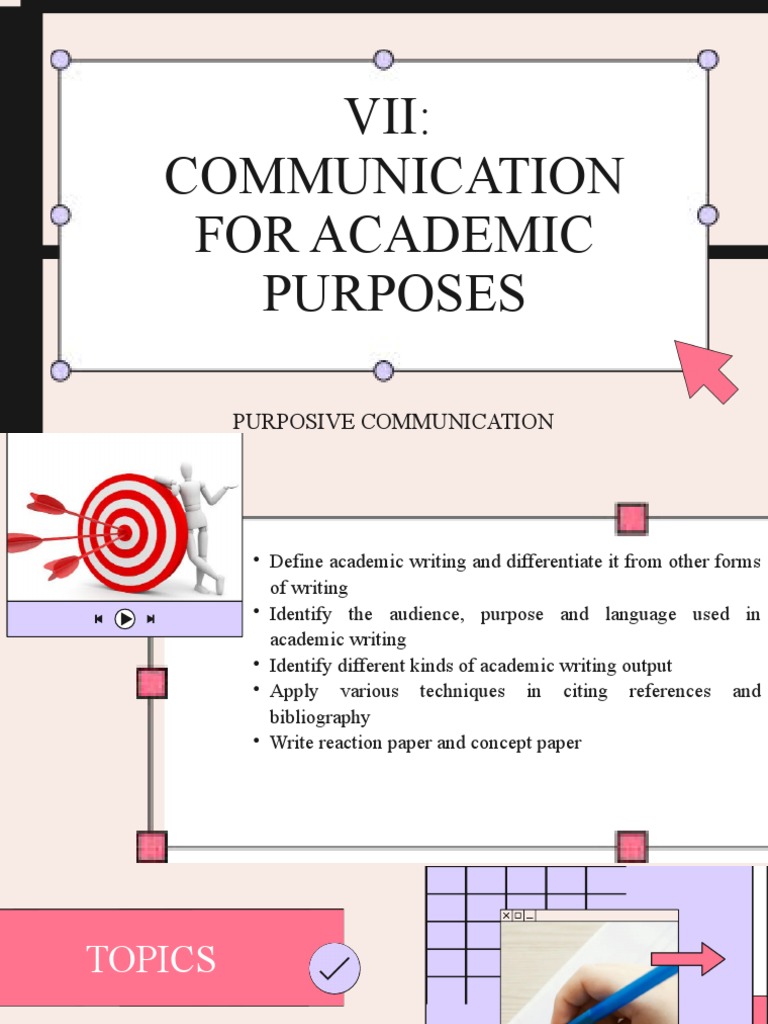 VII Communication For Academic Purposes | PDF | Citation | Cognitive ...