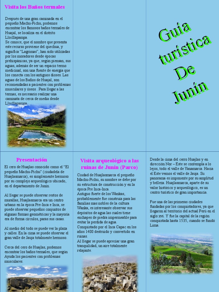 Guía turística de Junín para niños | PDF | Machu Picchu | Imperio Inca