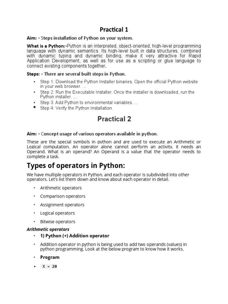 A Guide To Operators Conditionals And Data Structures In Python Pdf