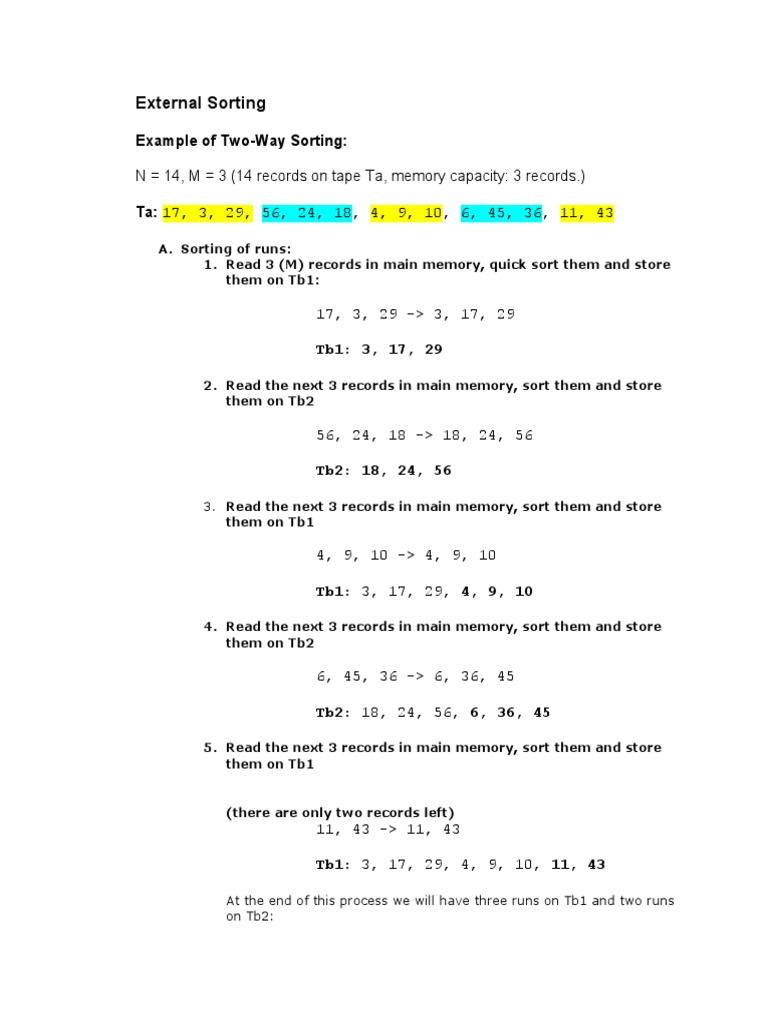 External Sorting | PDF | Computer Data Storage | Computer Engineering