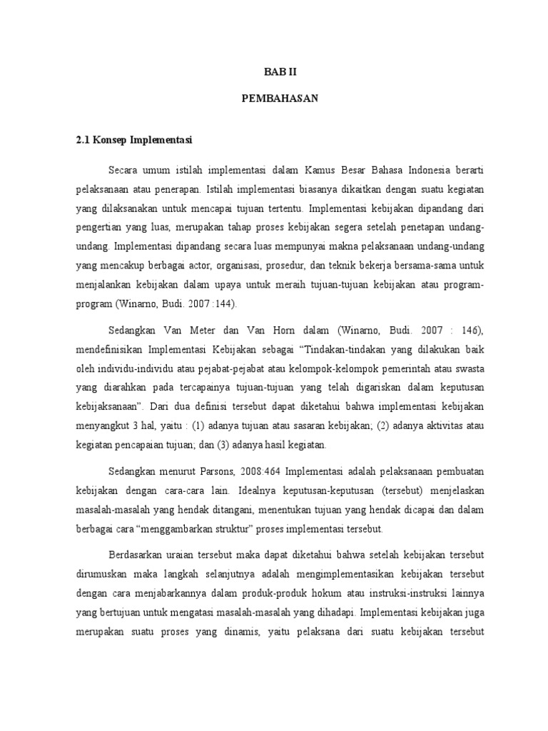 Konsep Implementasi, Pendekatan Implementasi | PDF