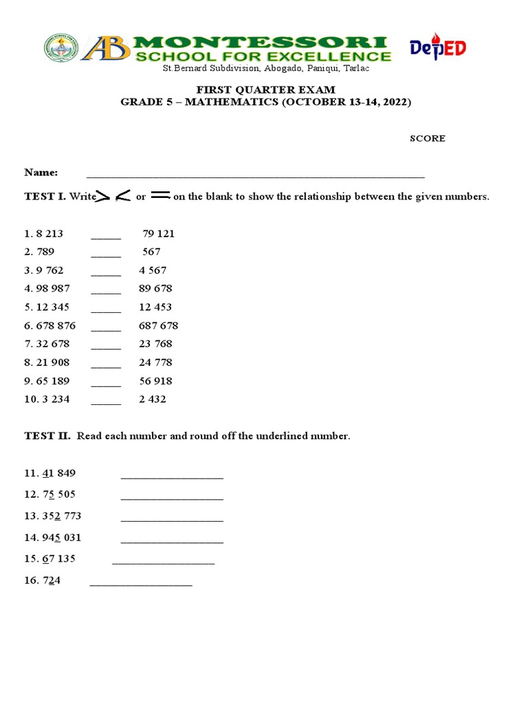 Grade-5 Mathematics | PDF | Mathematics | Mathematical Concepts