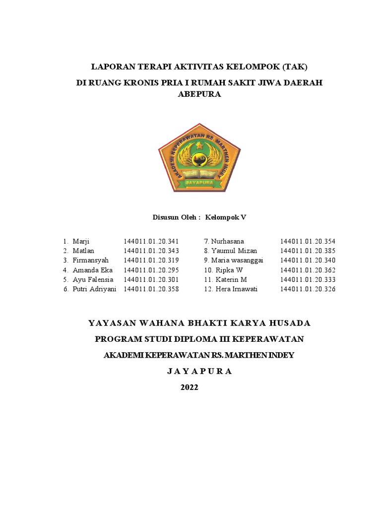 Terapi Aktivitas Kelompok di RSJ Abepura | PDF