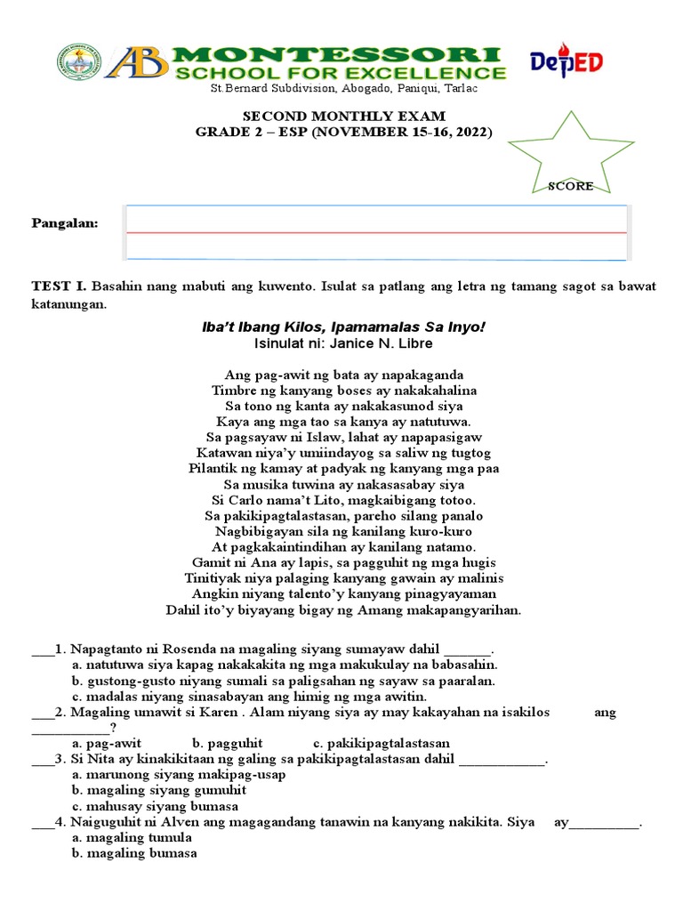 Grade 2 Values | PDF