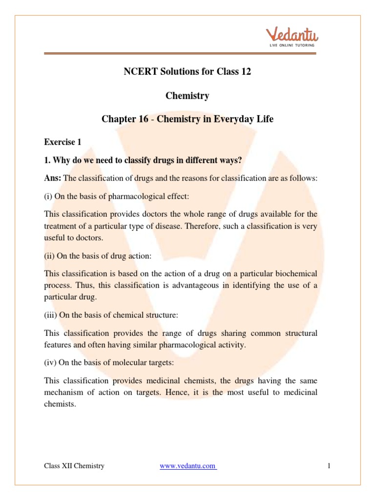 NCERT Solutions For Class 12 Chemistry Chapter 16 - Chemistry in ...