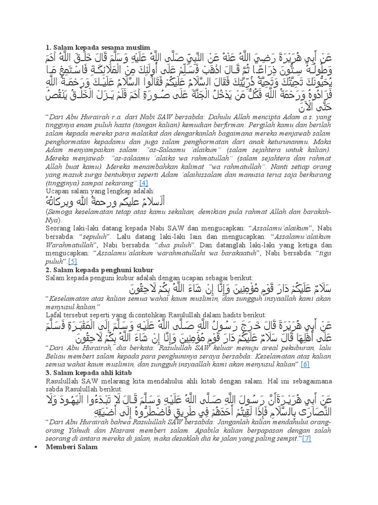 Adab Menebarkan Salam | PDF